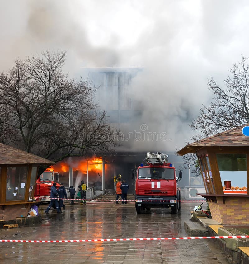 Fire and strong smoke stock photo. Image of burn, danger - 66506830