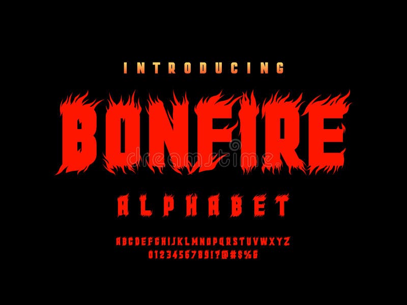 Fire font stock vector. Illustration of logo, design - 273843920