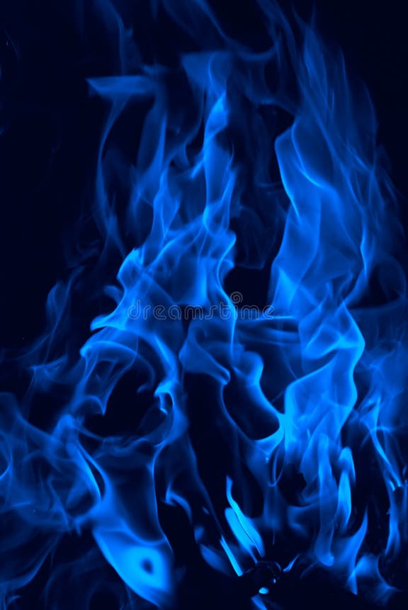 Fire Stylized in Dark Blue Colour Stock Photo - Image of cold, arsonist ...