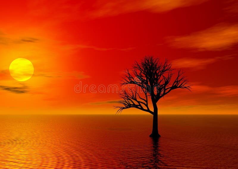 Fire Sunset stock illustration. Illustration of isolation - 599009