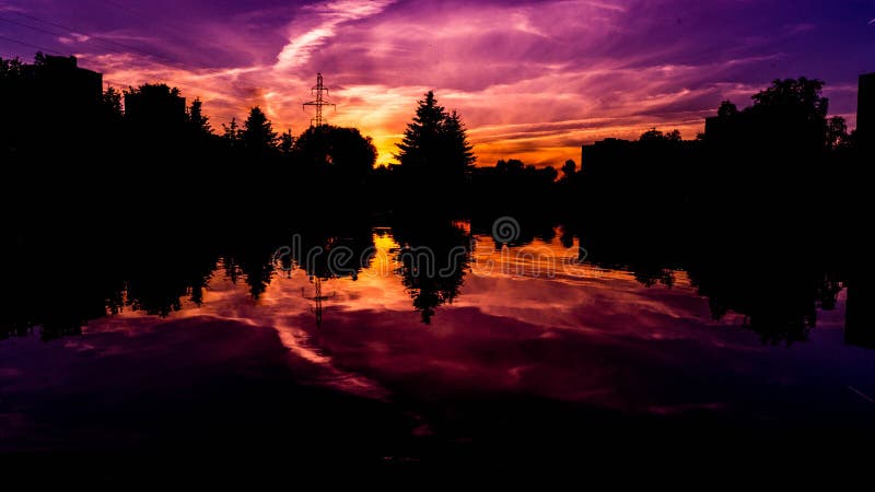 Fire sunset stock photo. Image of nature, city, fire - 96455780