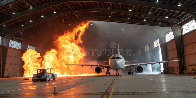 Fire Suppression Training in an Aircraft Hangar during a Simulated ...