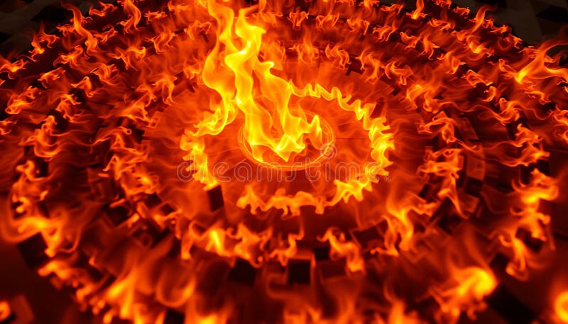 Fire Swirl Abstract Design, Representing Dynamic Flames and Abstract ...