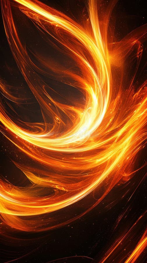 Fire Swirl Pattern on a Dark Background Creating an Abstract Artistic ...
