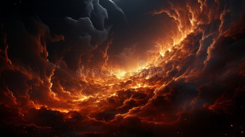 A Fire Swirl in Space. Generative AI. Stock Illustration - Illustration ...