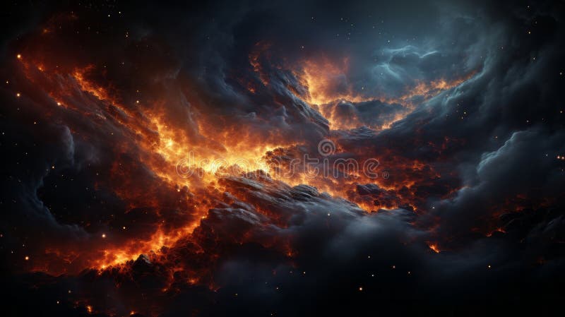A Fire Swirl in Space. Generative AI. Stock Illustration - Illustration ...