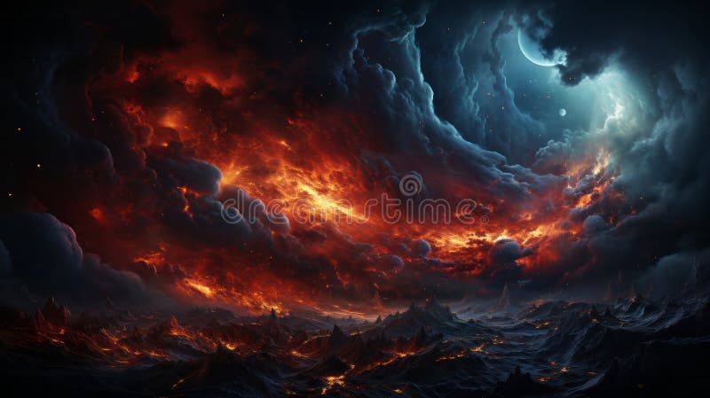 A Fire Swirl in Space. Generative AI. Stock Illustration - Illustration ...