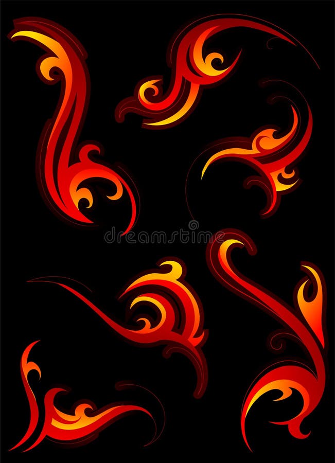 Fire Swirls Border Frame stock illustration. Illustration of frames ...