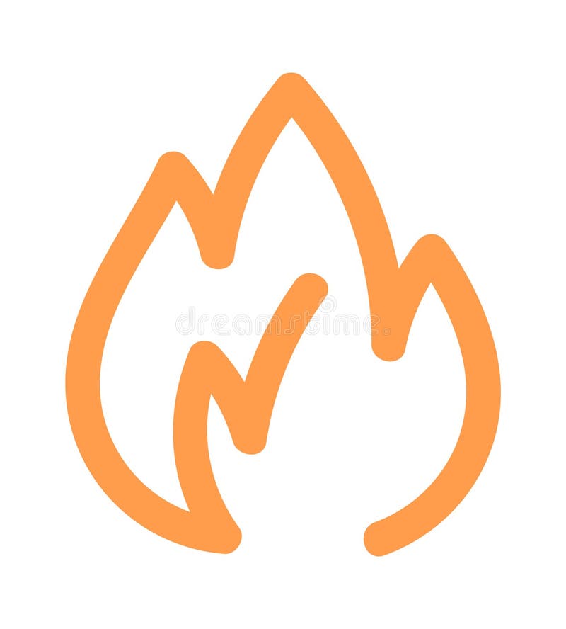 Fire Symbol Color Doodle Element Stock Vector - Illustration of ...