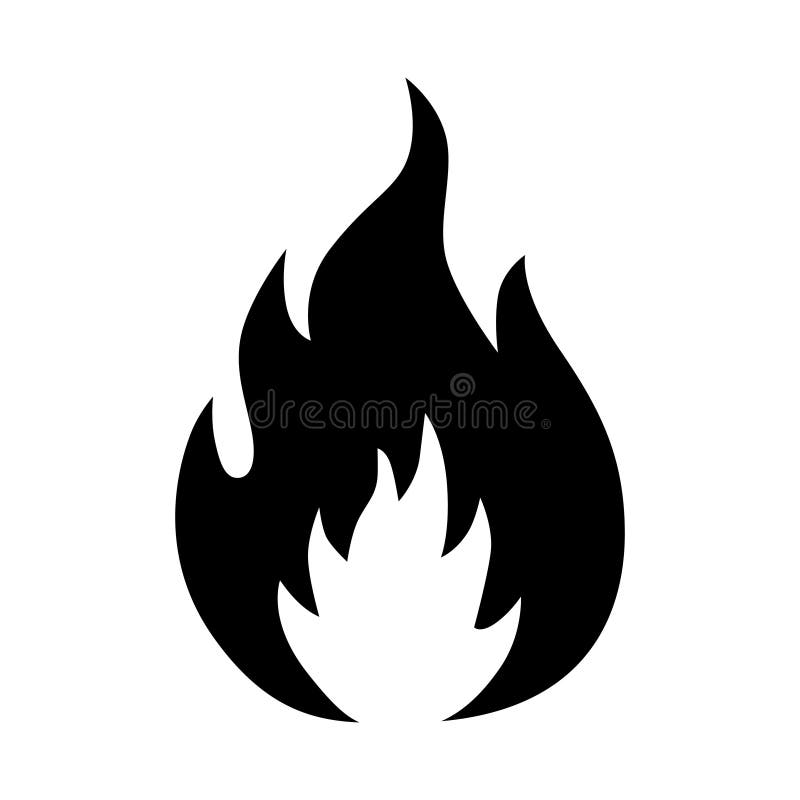 Fire Symbol Flame Shape Vector Icon Stock Vector - Illustration of ...