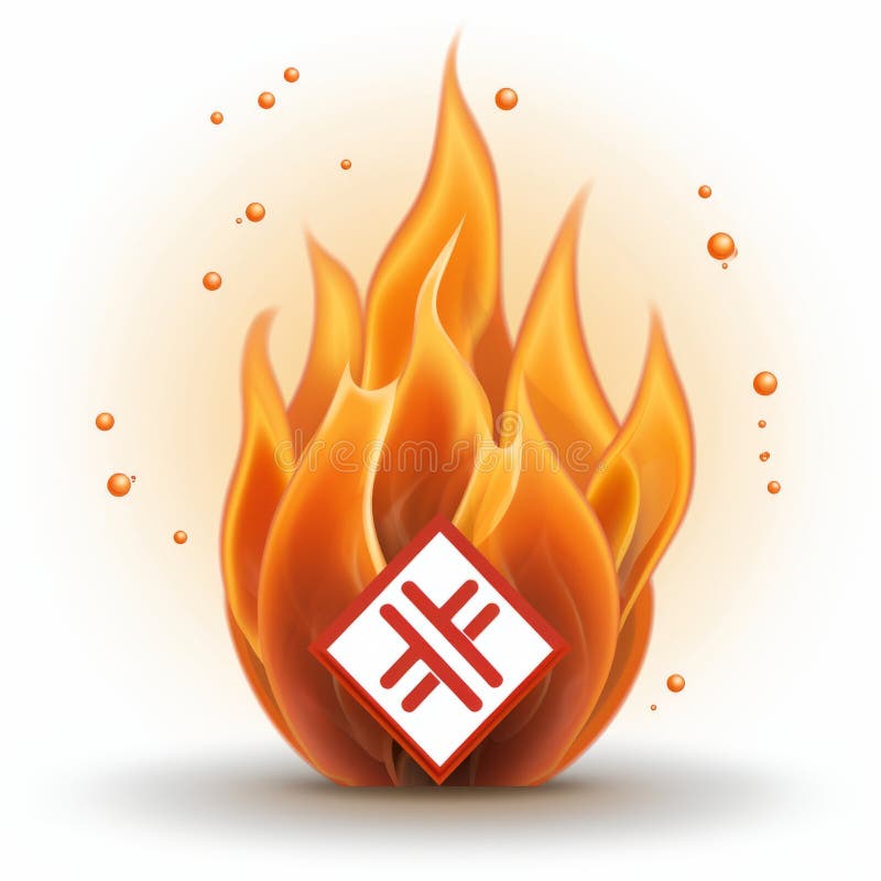 A Fire with an X Symbol on it Stock Illustration - Illustration of ...