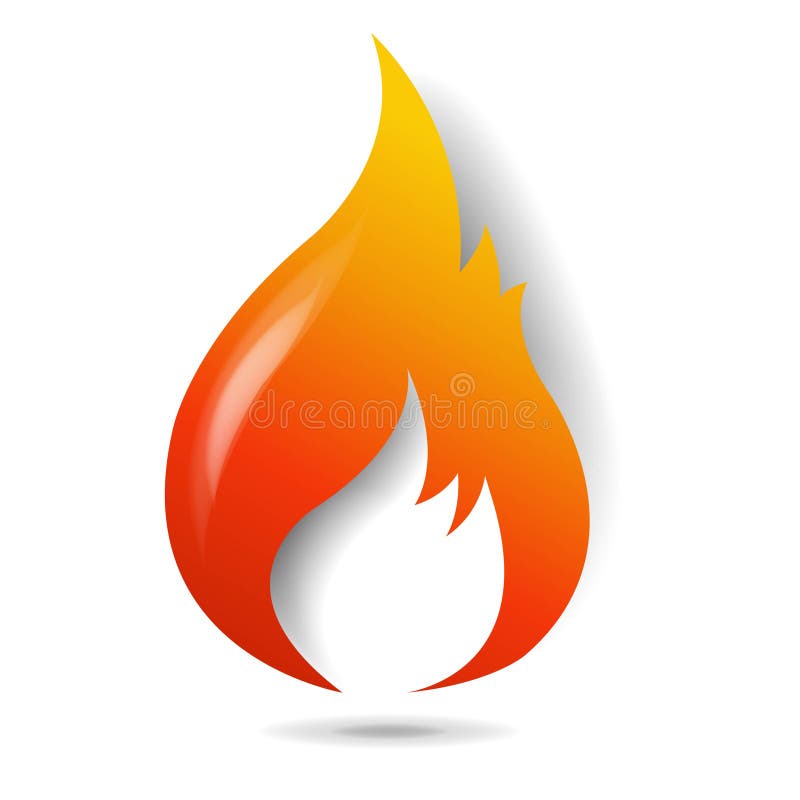 Fire Symbol Isolated White Background Stock Vector - Illustration of ...