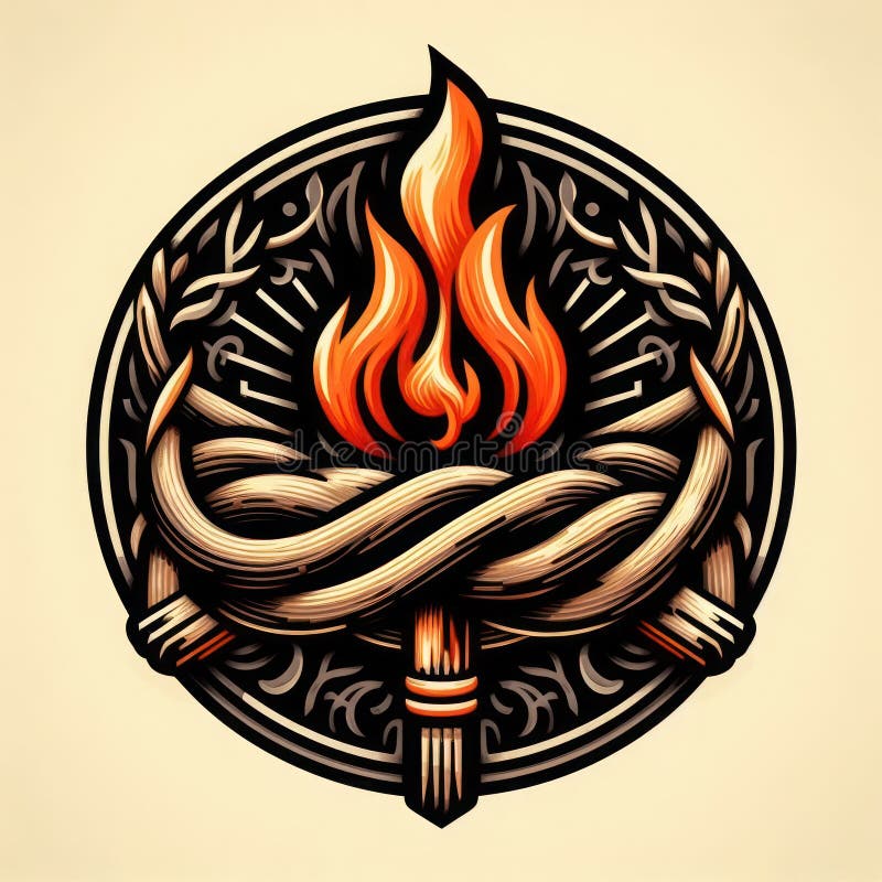 Fire Symbol Sign on a Light Background. Abstraction. Stock Illustration ...