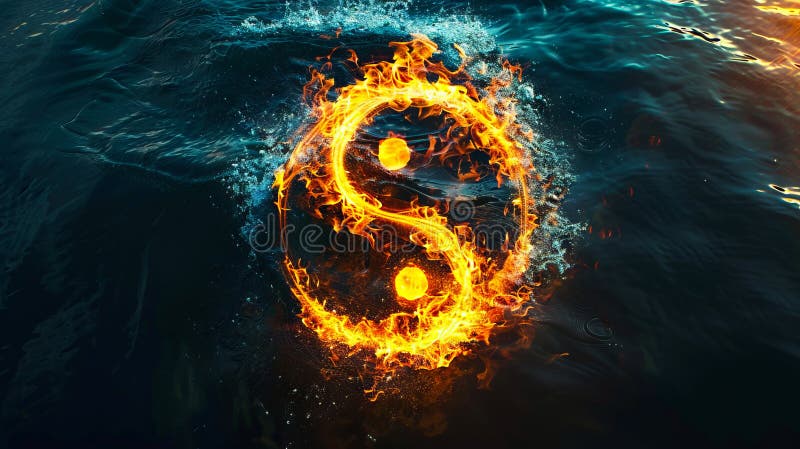 A fire symbol in the water stock image. Image of fire - 323116287
