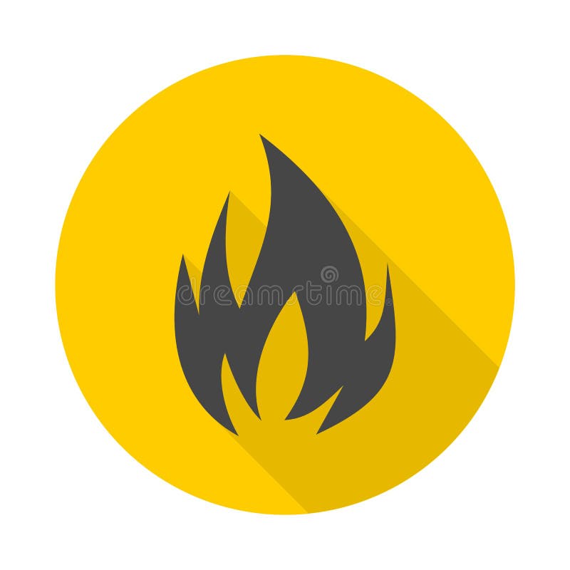 Fire Symbols Icon with Long Shadow Stock Vector - Illustration of ...