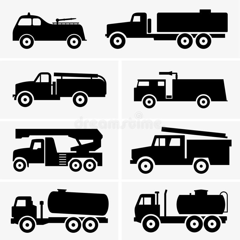 Fire and tank trucks stock vector. Illustration of engine - 60641276