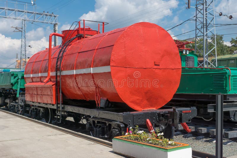 Fire tank wagon at station stock image. Image of railway - 55366939