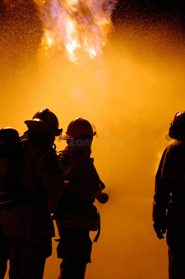 Firefighters at work stock image. Image of explosion, brave - 2338821