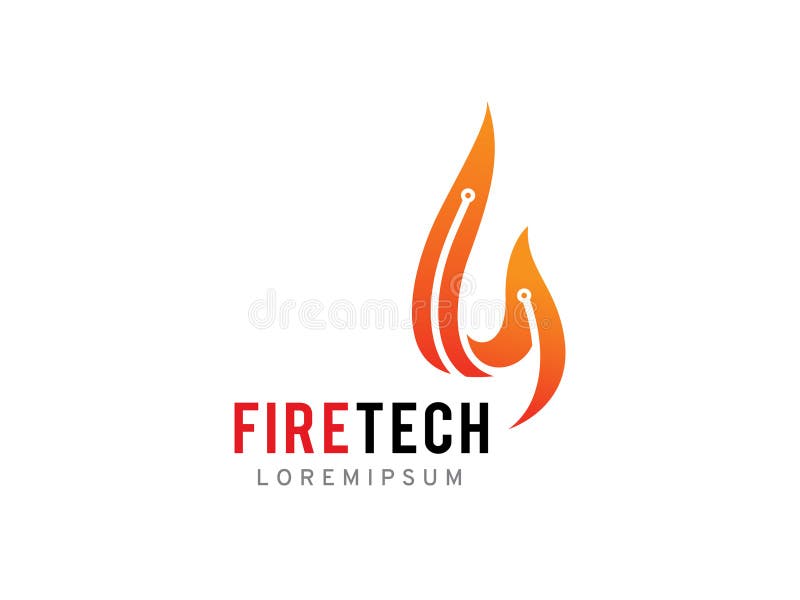 Fire Tech Logo Symbol or Icon Template Stock Vector - Illustration of ...