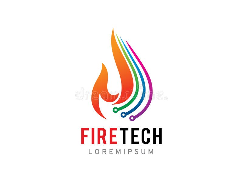 Fire Tech Logo Symbol or Icon Template Stock Illustration ...