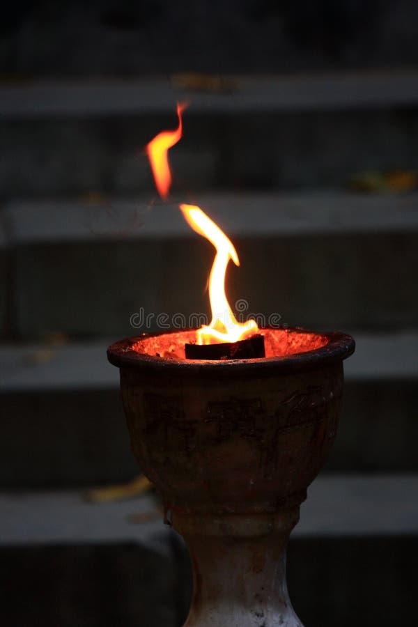 The fire in the temple stock image. Image of abstract - 12444775