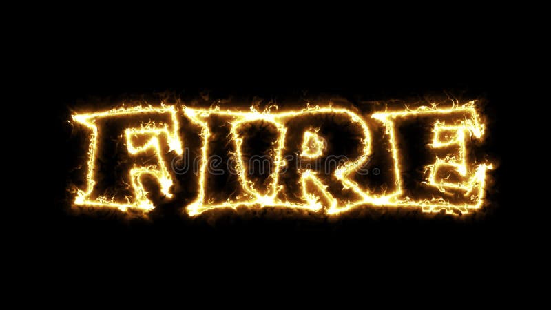 Fire Text Burning on Fire on Black Background Stock Video - Video of ...
