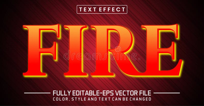 Fire Text Editable Style Effect Stock Illustration - Illustration of ...