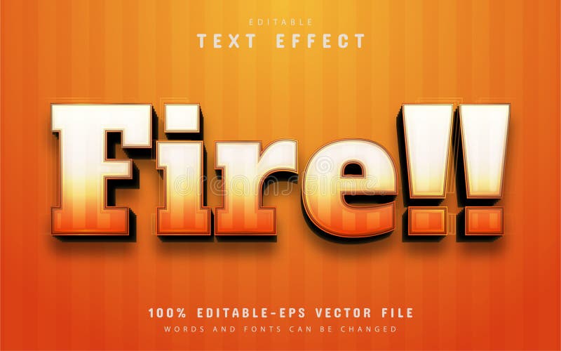 Fire text effect stock vector. Illustration of template - 256142123