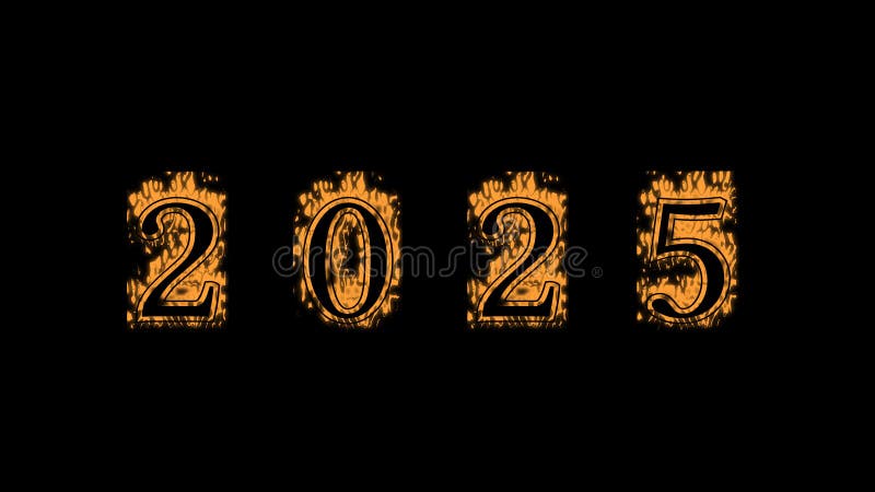 2025 Fire Text Effect White Isolated Background Stock Illustration ...