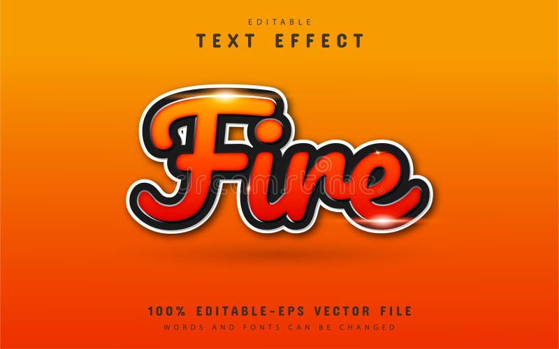 Fire text effect stock vector. Illustration of isolated - 255930806