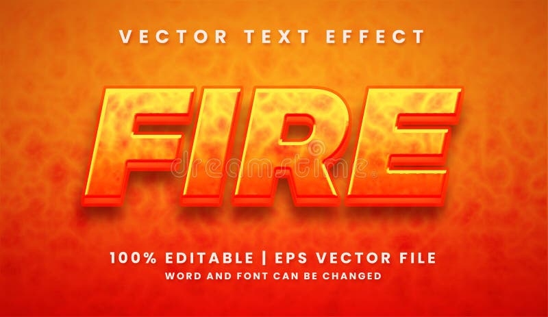 Fire Text Effect Style Template Stock Vector - Illustration of banner ...