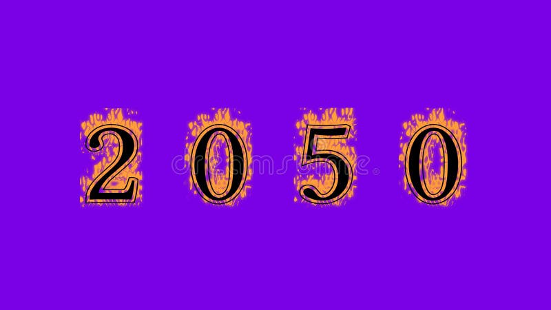 2050 Fire Text Effect Violet Background Stock Illustration ...