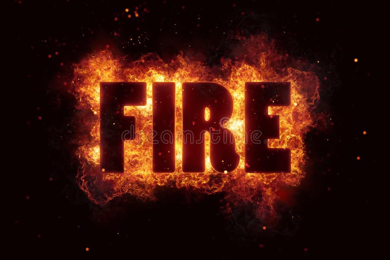 Fire Text.Flame Typography. Burning Letters. Fiery Lettering Stock ...