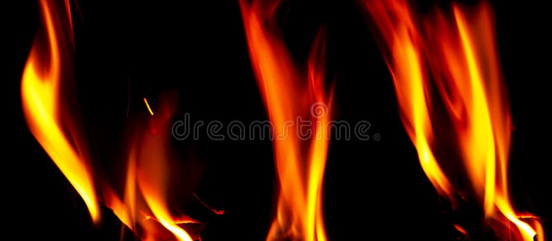Fire Texture Isolated on Black Background. Fire Flames on Black ...