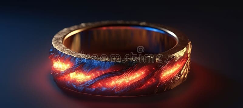 Fire Texture Metal Circle Ring Background, Flame Stock Illustration ...