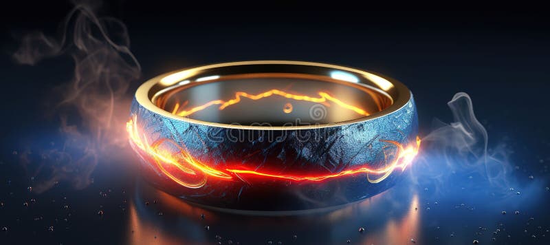 Fire Texture Metal Circle Ring Background, Flame Stock Illustration ...