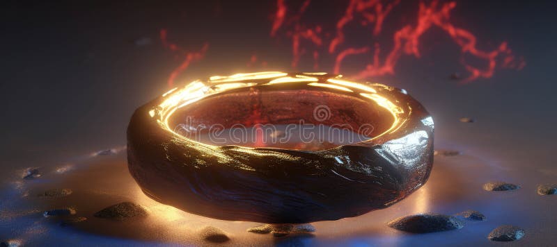 Fire Texture Metal Circle Ring Background, Flame Stock Illustration ...