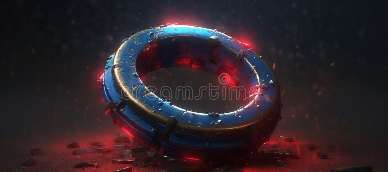 Fire Texture Metal Circle Ring Background, Flame Stock Illustration ...
