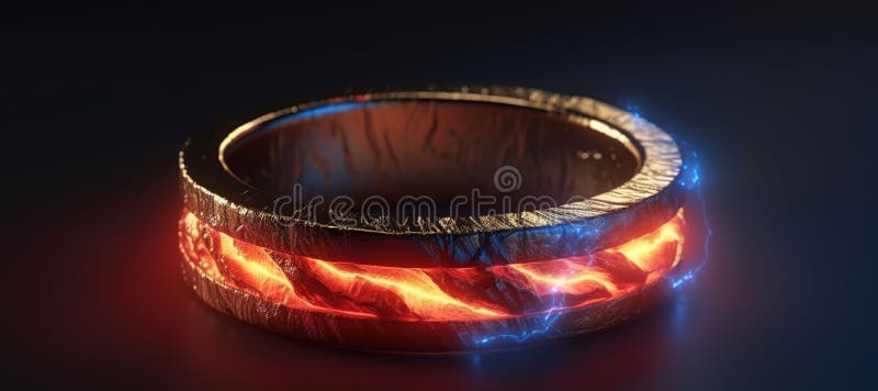 Fire Texture Metal Circle Ring Background, Flame Stock Illustration ...