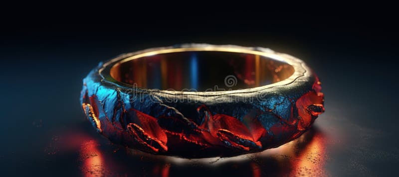 Fire Texture Metal Circle Ring Background, Flame Stock Illustration ...