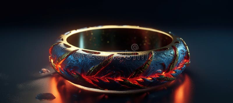 Fire Texture Metal Circle Ring Background, Flame Stock Illustration ...
