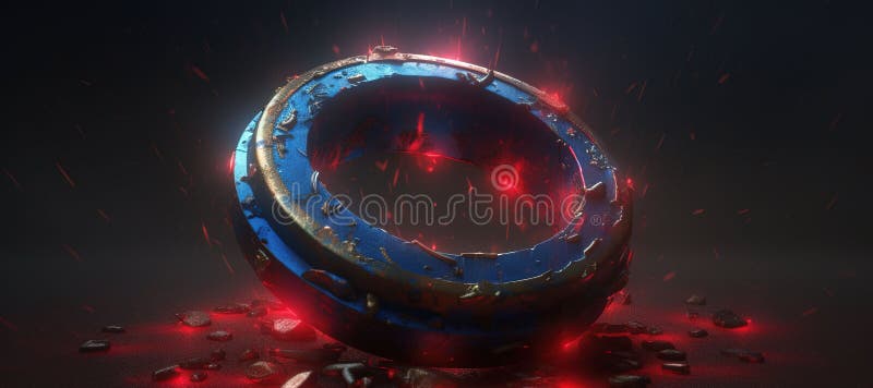 Fire Texture Metal Circle Ring Background, Flame Stock Illustration ...