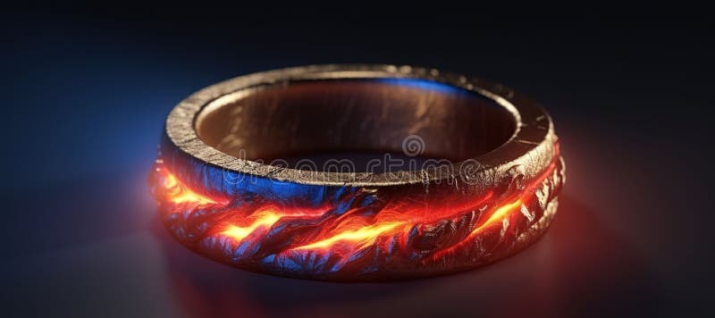 Fire Texture Metal Circle Ring Background, Flame Stock Illustration ...