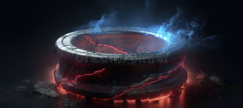 Fire Texture Metal Circle Ring Background, Flame Stock Illustration ...
