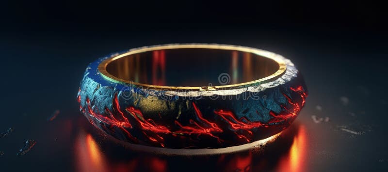 Fire Texture Metal Circle Ring Background, Flame Stock Illustration ...