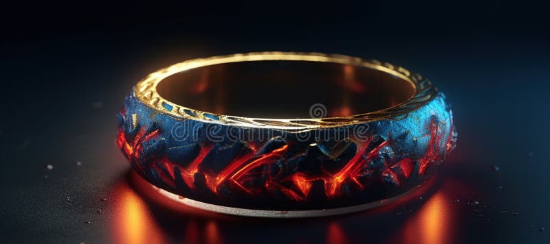 Fire Texture Metal Circle Ring Background, Flame Stock Illustration ...