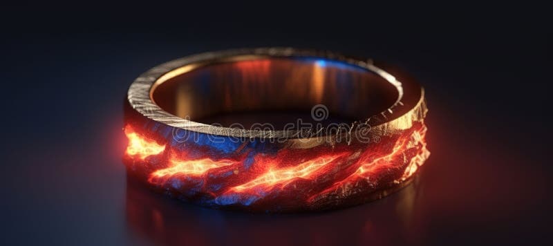Fire Texture Metal Circle Ring Background, Flame Stock Illustration ...