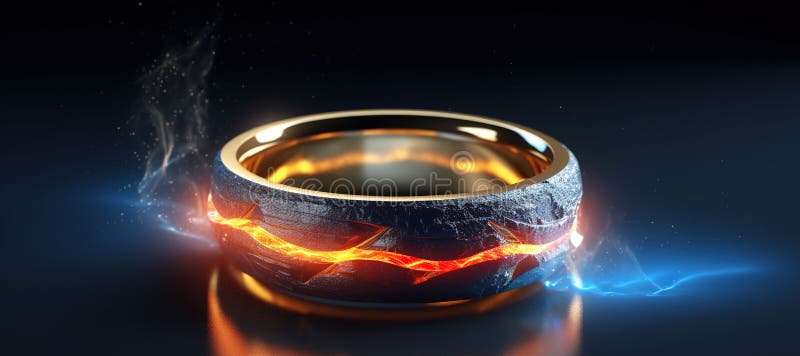 Fire Texture Metal Circle Ring Background, Flame Stock Illustration ...