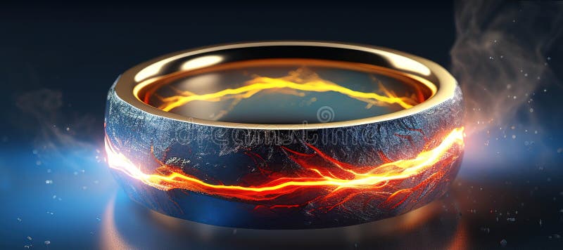 Fire Texture Metal Circle Ring Background, Flame Stock Illustration ...