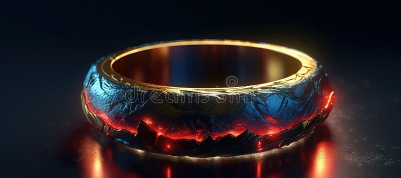 Fire Texture Metal Circle Ring Background, Flame Stock Illustration ...